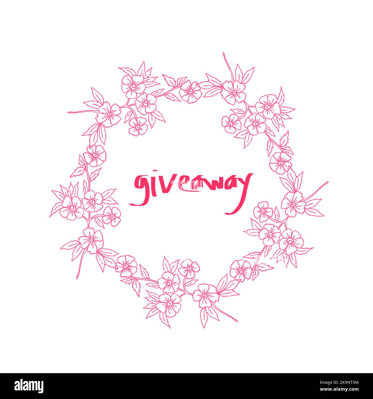 Giveaway calligraphy lettering in floral frame. Design element for ...