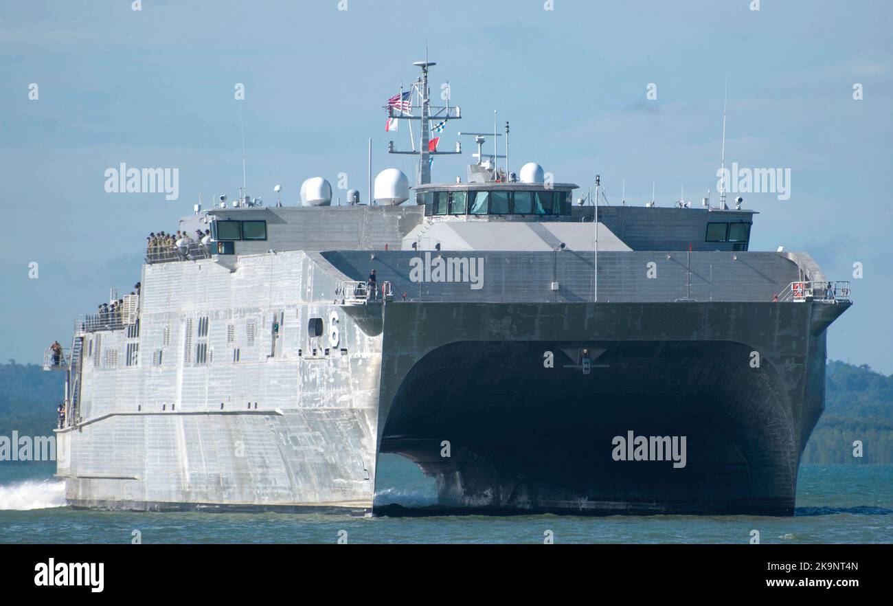 Expeditionary fast transport ship USNS Brunswick (T-EPF 6 Stock Photo ...