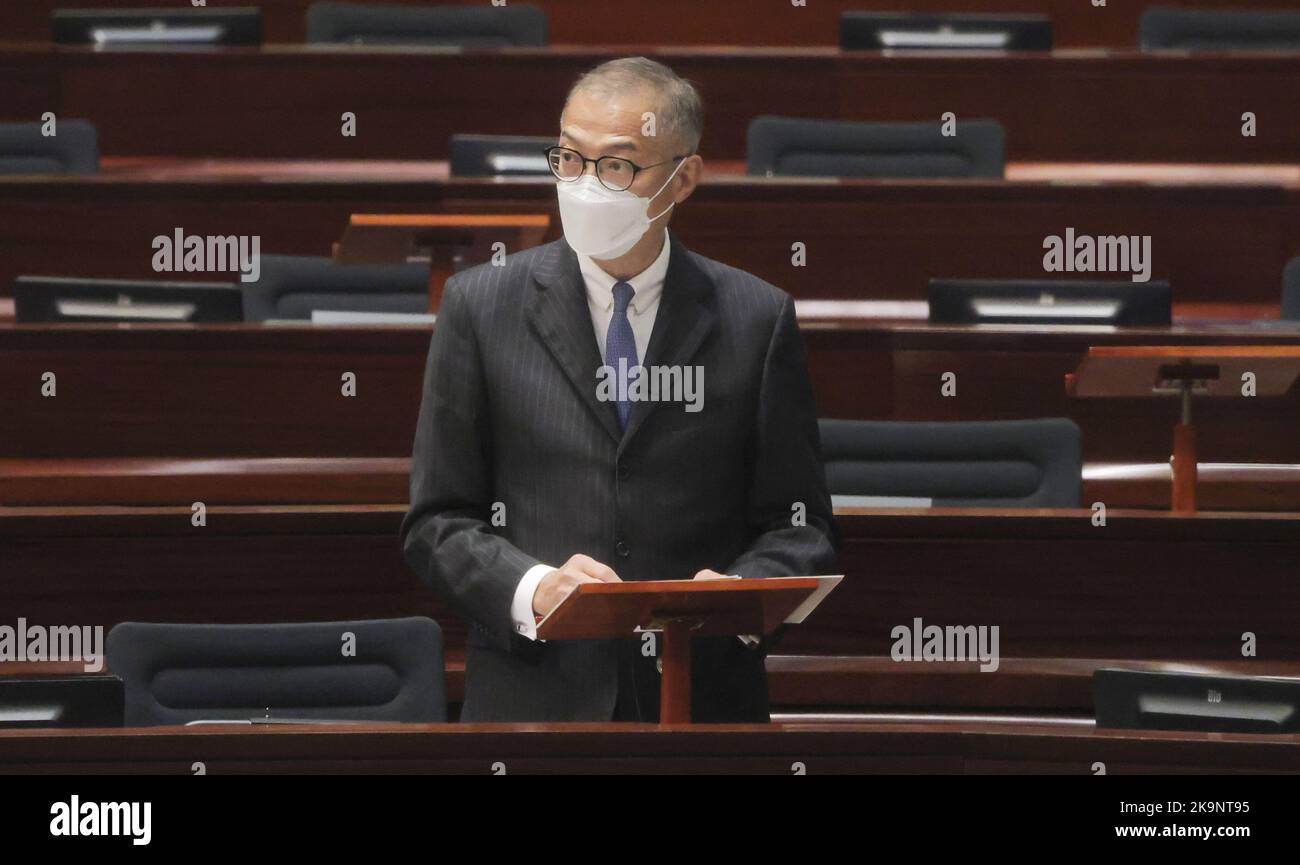 Professor Lo Chung-mau, Secretary for Health attends a Legco meeting at ...