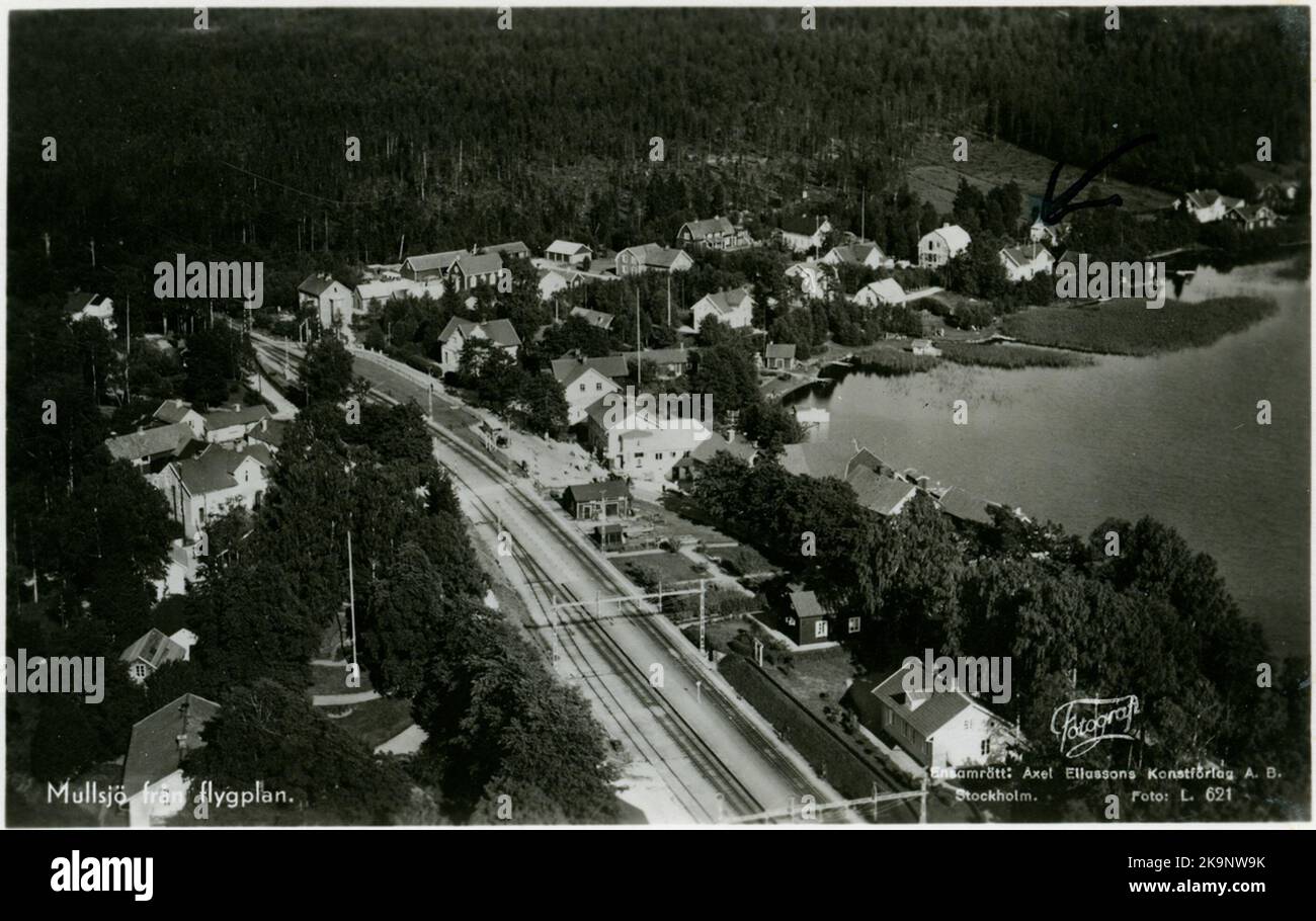 Postcard from Axel Eliasson's art publisher. Air photo Stock Photo - Alamy