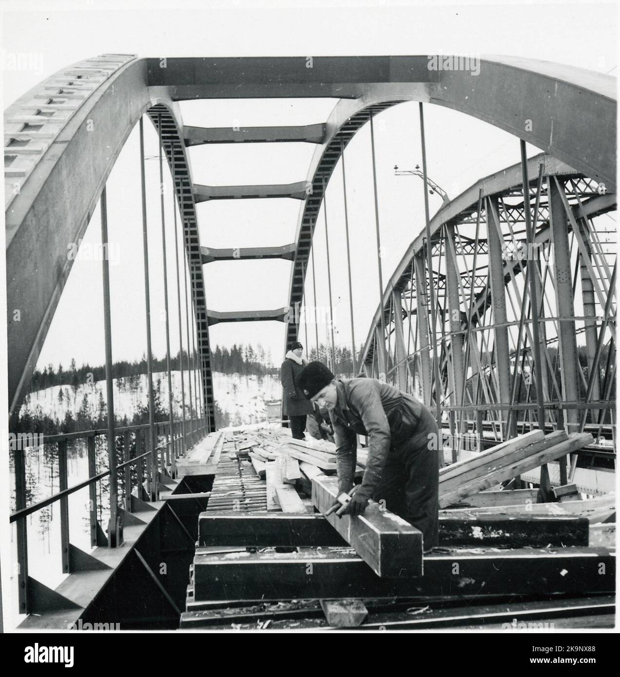 A new bridge is being built across the Skellefte River on the line ...
