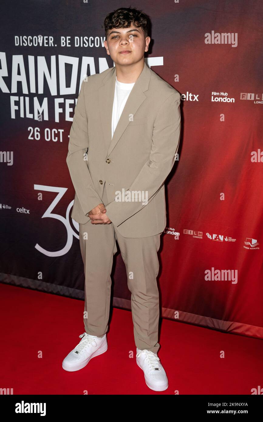 Luca Hogan attending the world premiere of A Bit of Light at Curzon ...