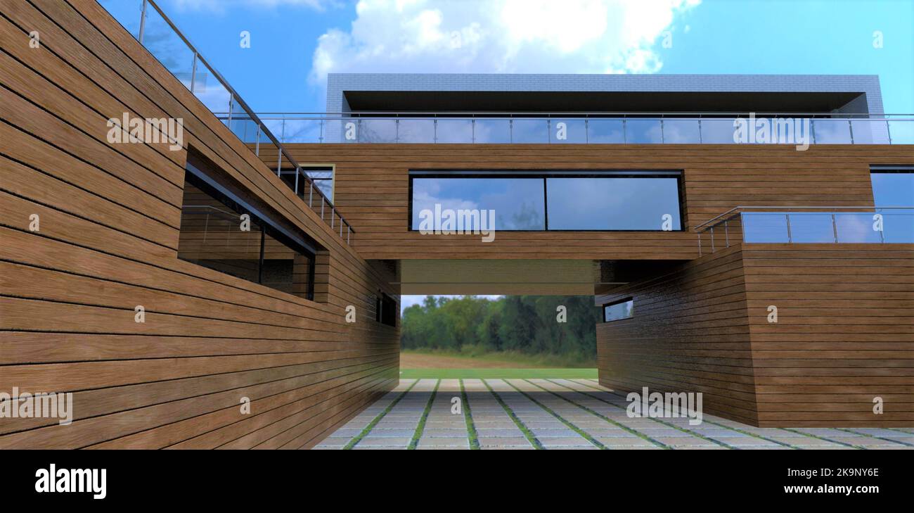 Through passage from the yard of an advanced house in the style of ...