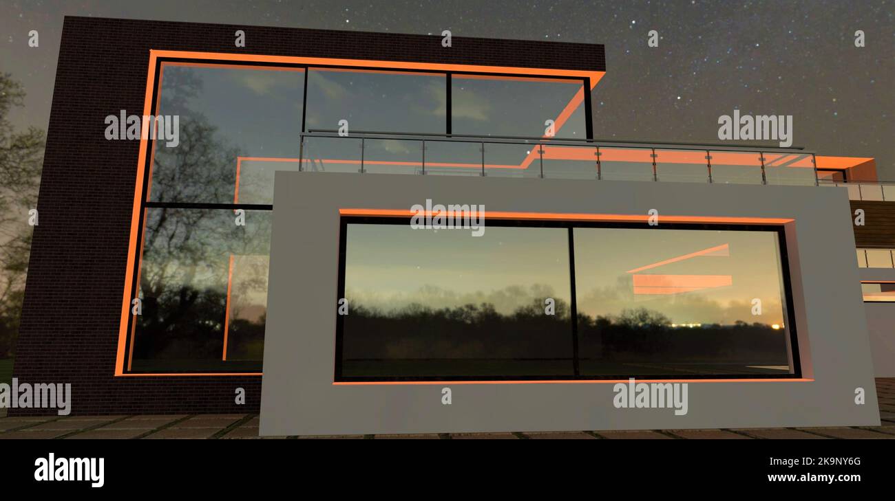 Using an orange LED strip as a backlight for a modern home. Experiments ...