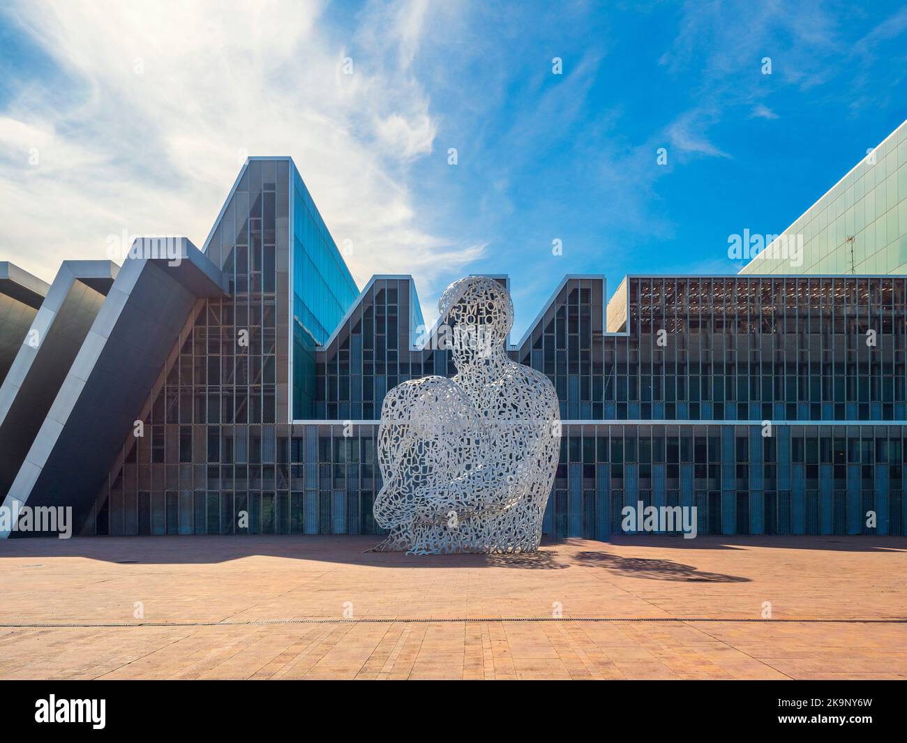 Sculpture of letters in the Façade of the Congress Palace of the ...