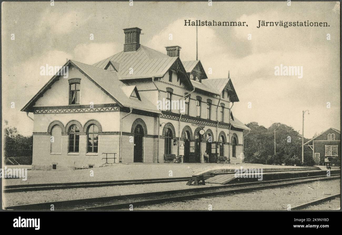 The railway station in Hallstahammar Stock Photo - Alamy