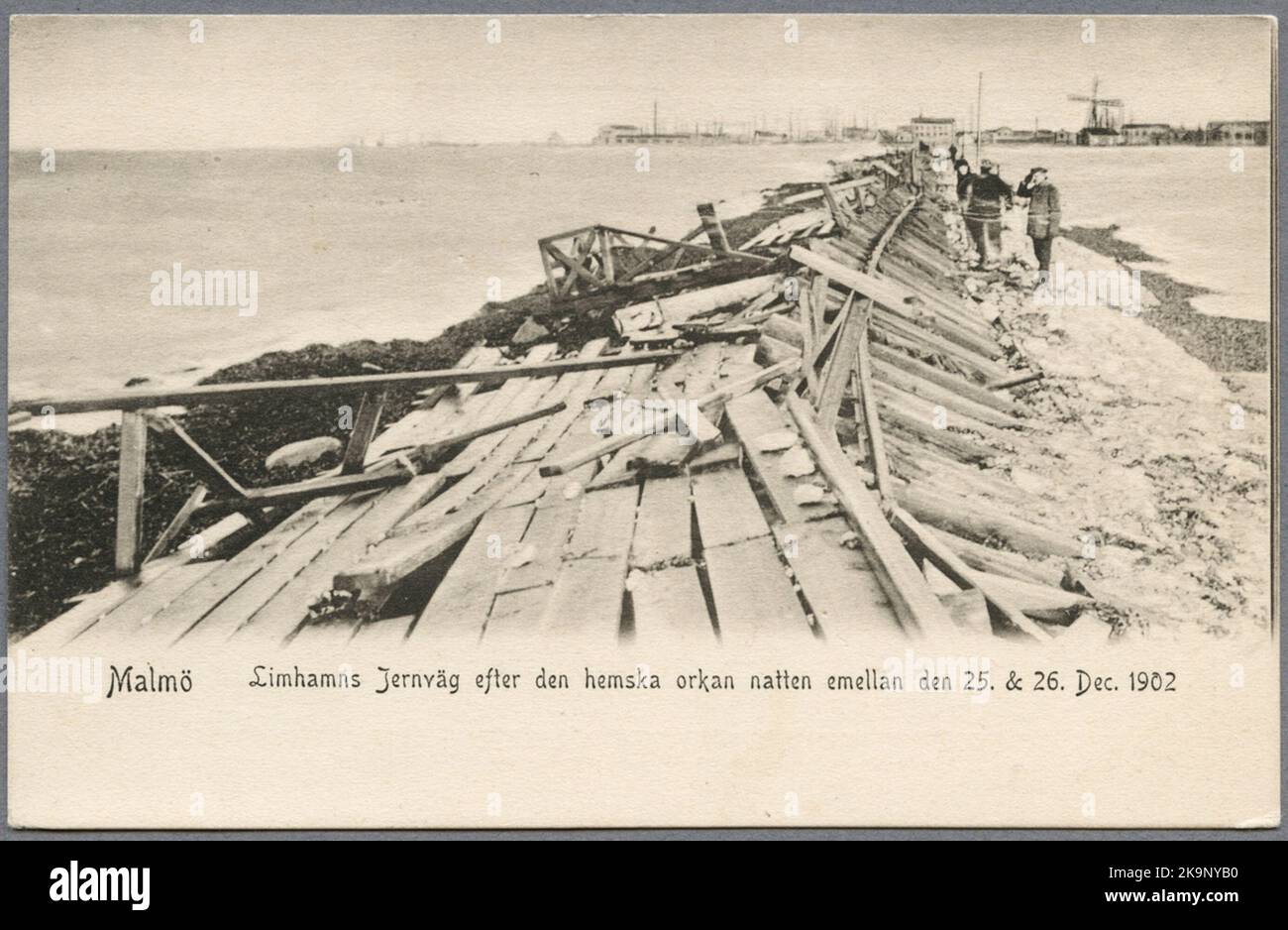 Malmö - Limhamn Railway after a storm night with hurricane strength Stock Photo - Alamy