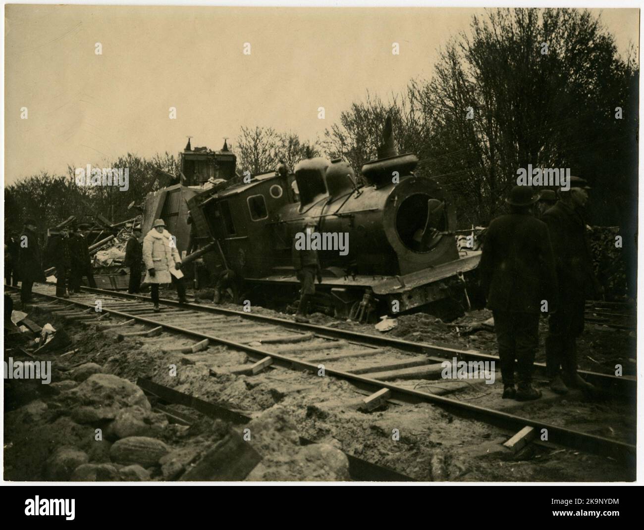 Train tracking in Johansfors 1/11 1919, Lok 13 Stock Photo - Alamy