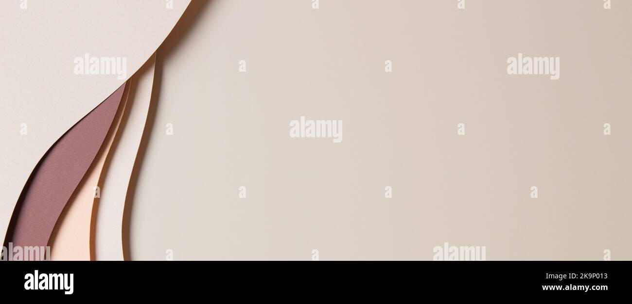 Abstract beige colored paper texture background. Minimal paper cut ...
