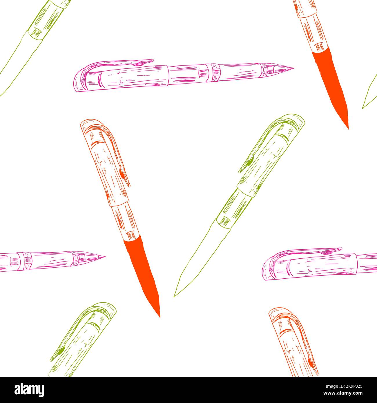 Seamless background in abstract style wit pens. Vector design element ...