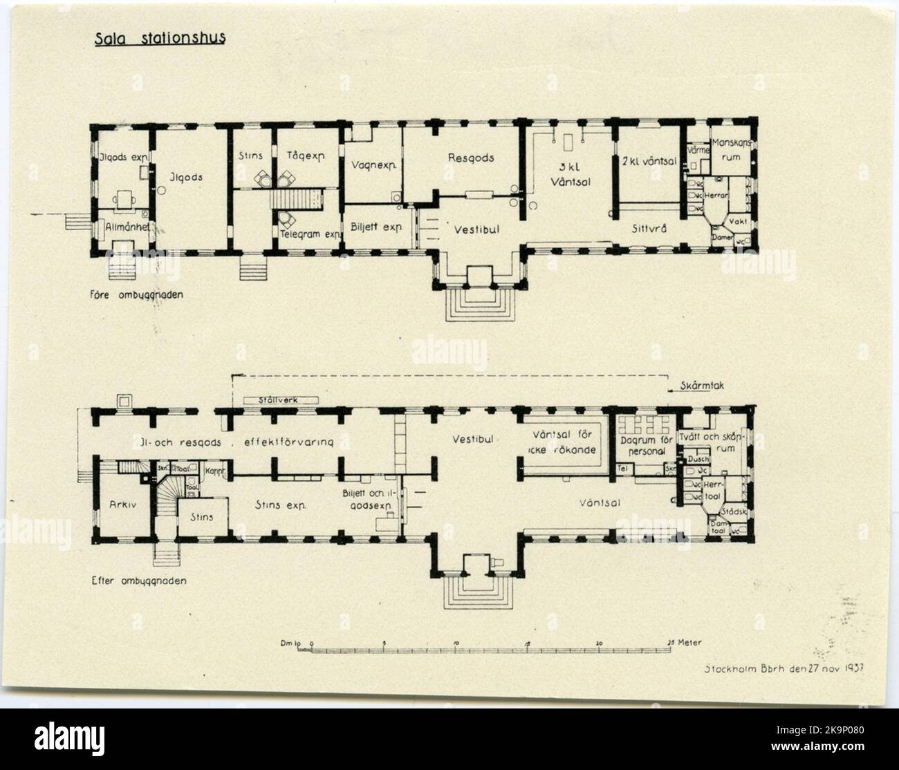 Drawing of floor plan, Sala station house Stock Photo - Alamy