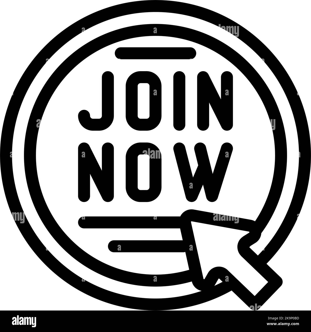join now registration line icon vector illustration Stock Vector Image ...