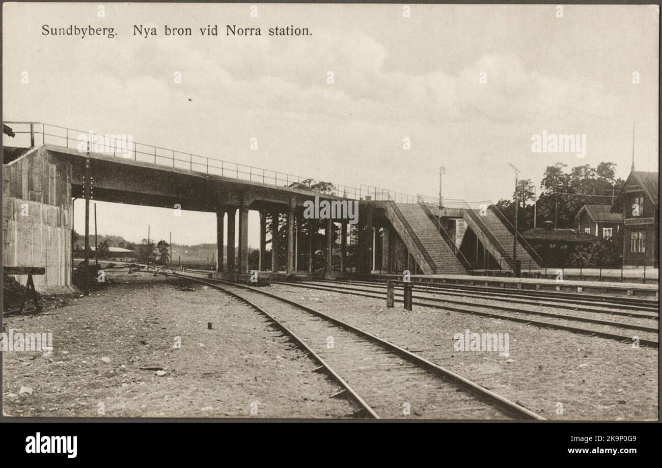 Bridge at Sundbyberg Norra station Stock Photo - Alamy