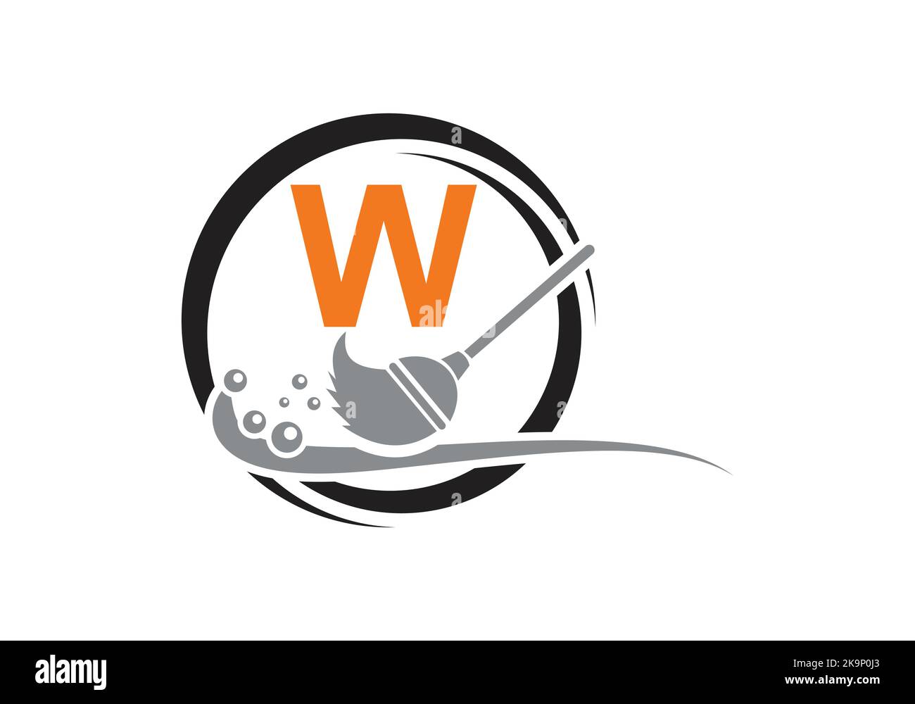 House Cleaning Logo On Letter W With Water Spa And Leaf Concept. Maid ...