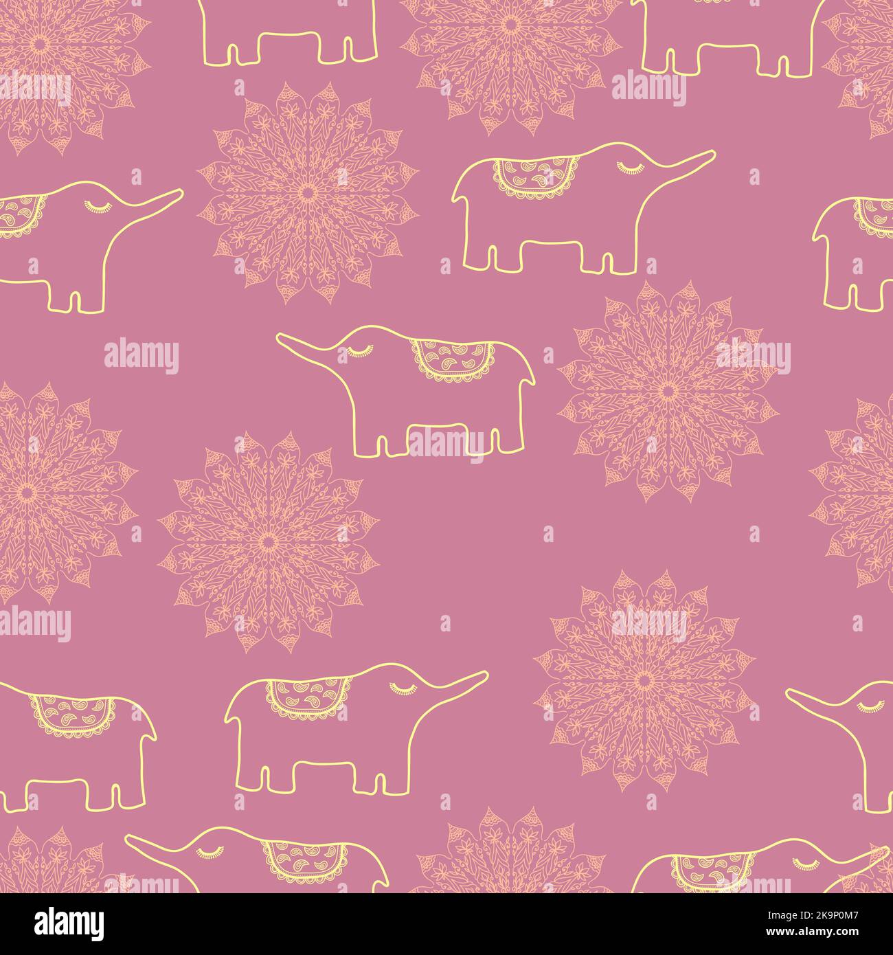 Abstract seamless background with elephants, vector design element ... Abstract seamless background with elephants, vector design element ...