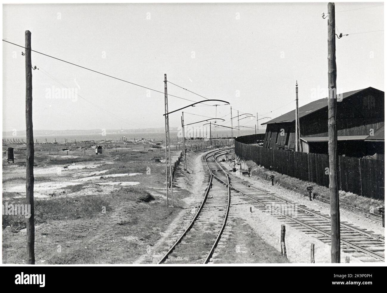 Common distance for tram and rail Stock Photo - Alamy