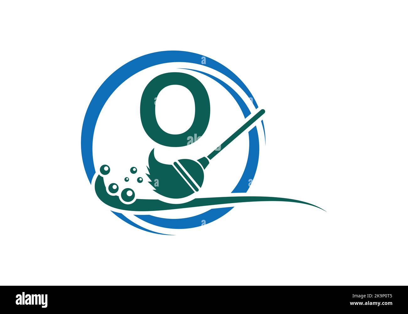 House Cleaning Logo On Letter O With Water Spa And Leaf Concept. Maid ...
