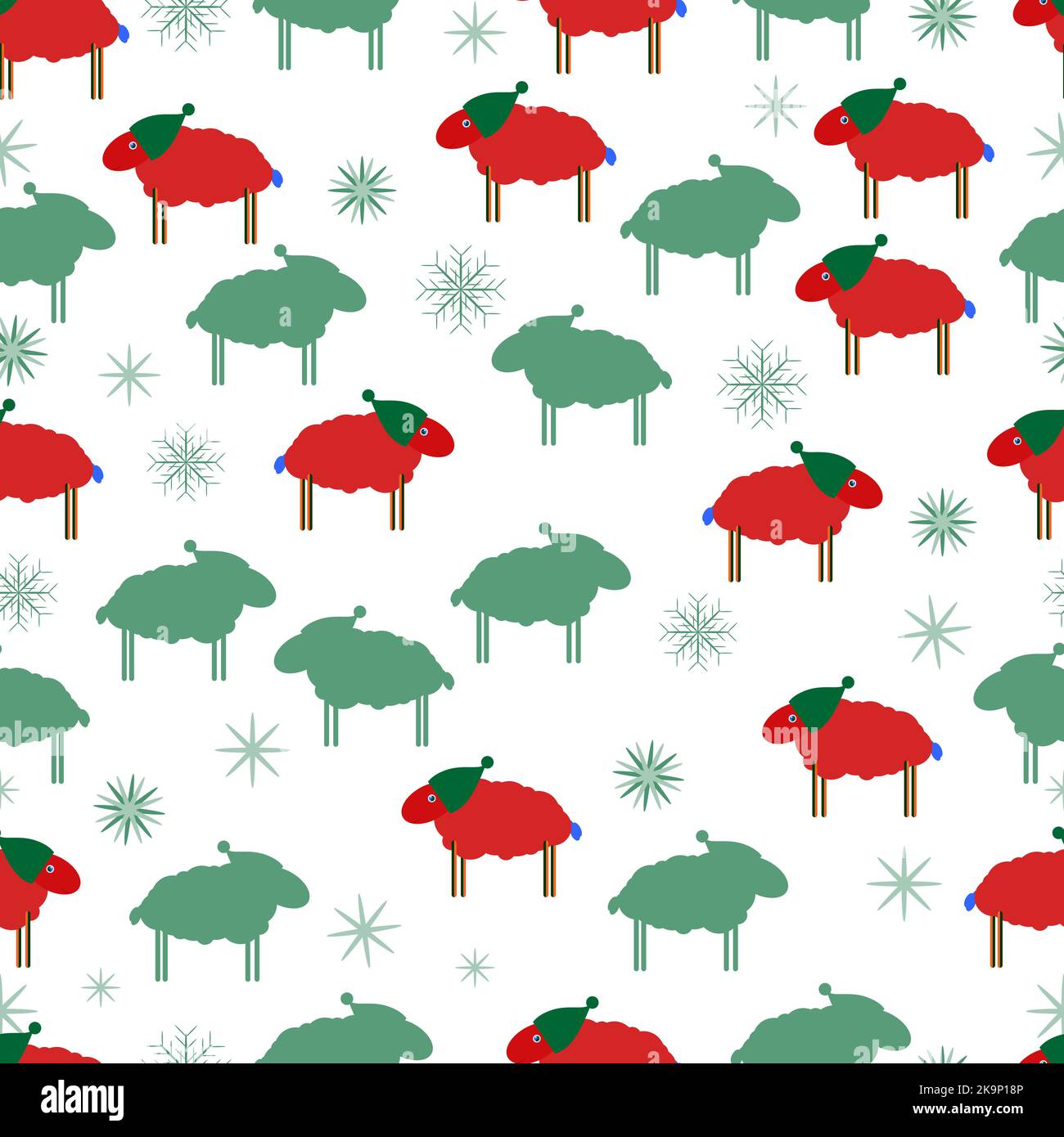 Abstract seamless background with sheep, vector design element Stock ...