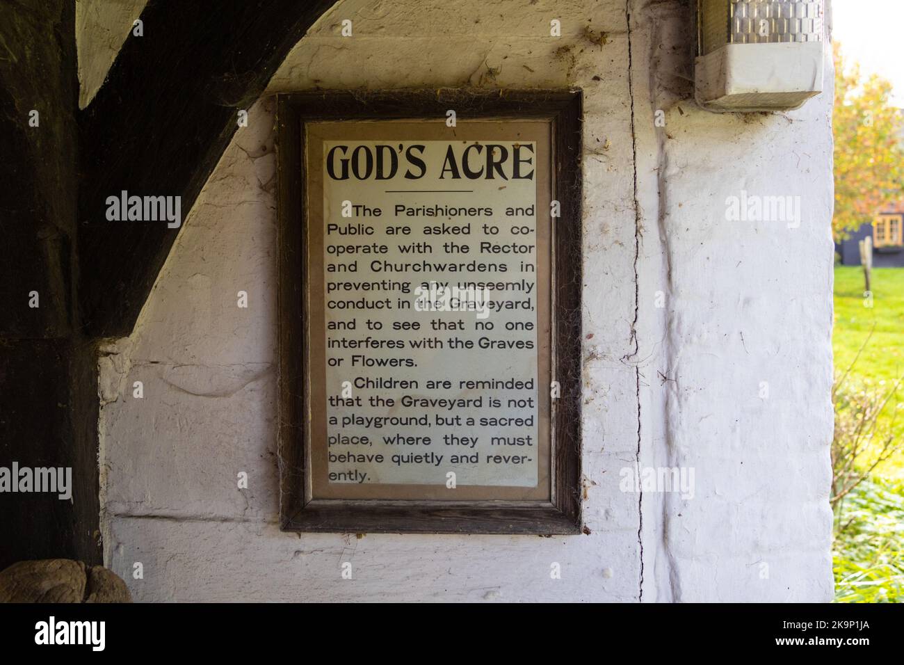 Gods acre sign, entrance to smarden church, kent, uk Stock Photo - Alamy