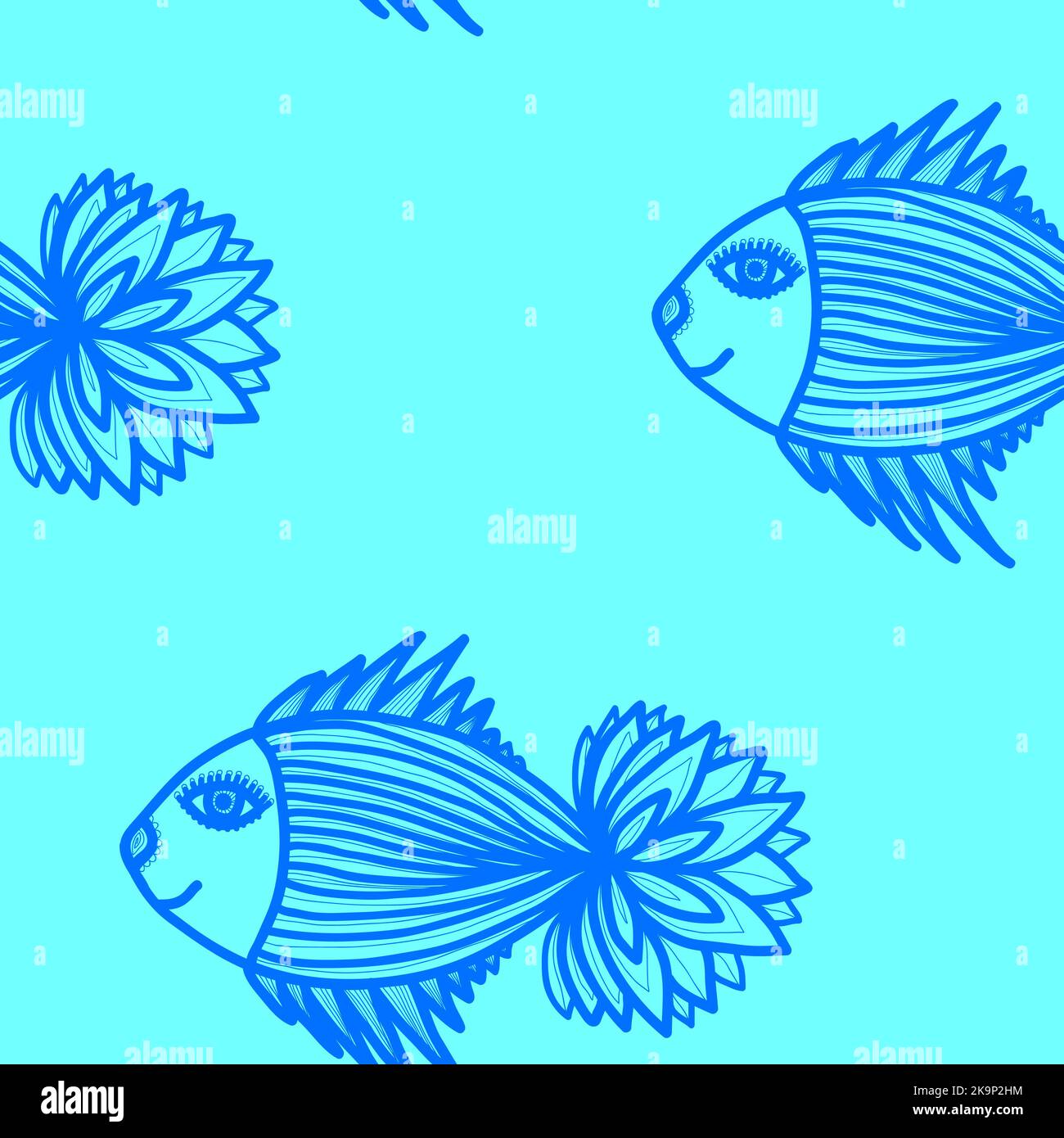 Abstract seamless background with fish, vector design element Stock ...