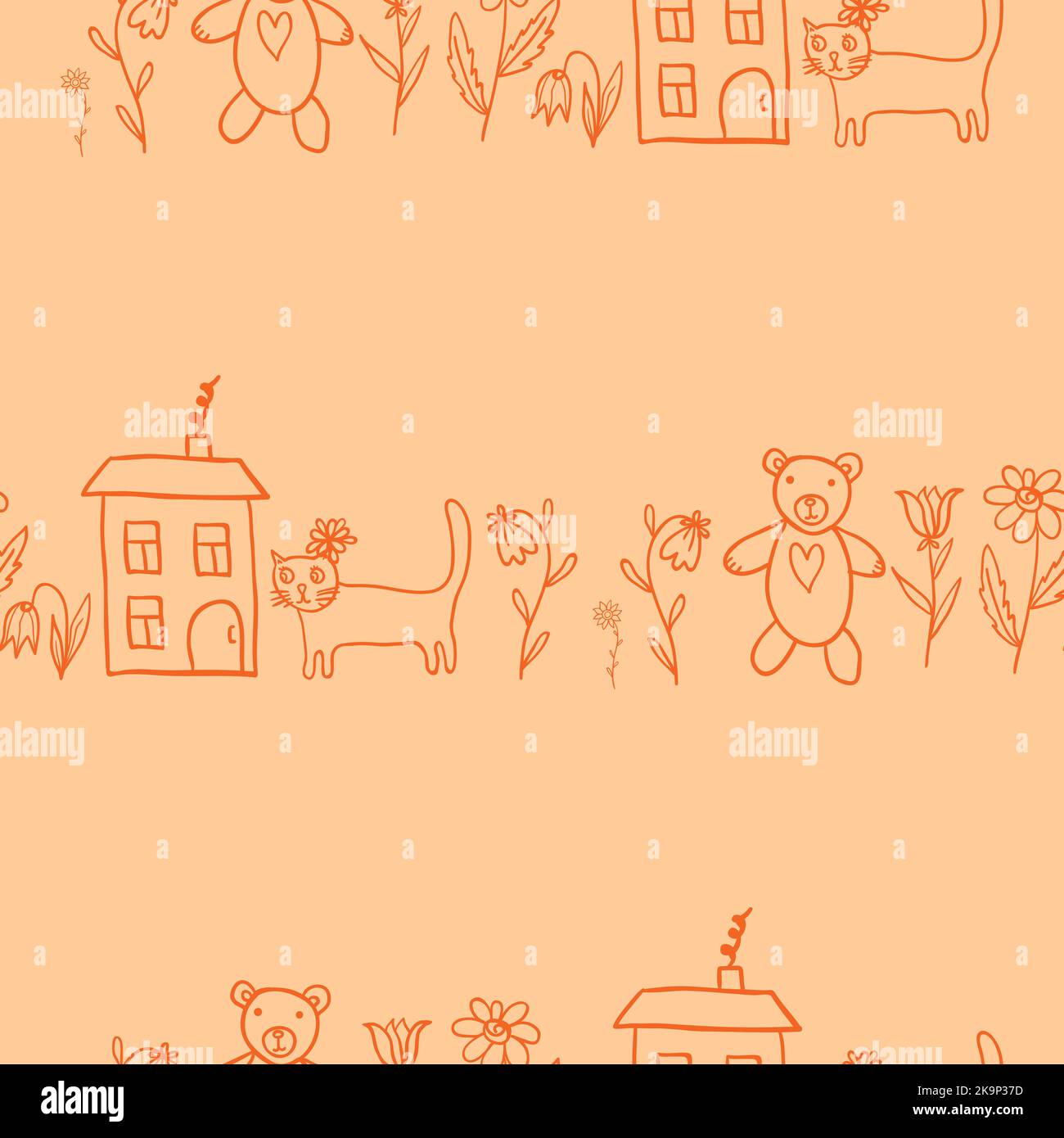 Abstract seamless background with animals, vector design element Stock ...