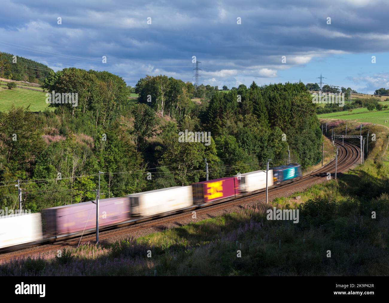 High speed intermodal container train on the west coast mainline ...