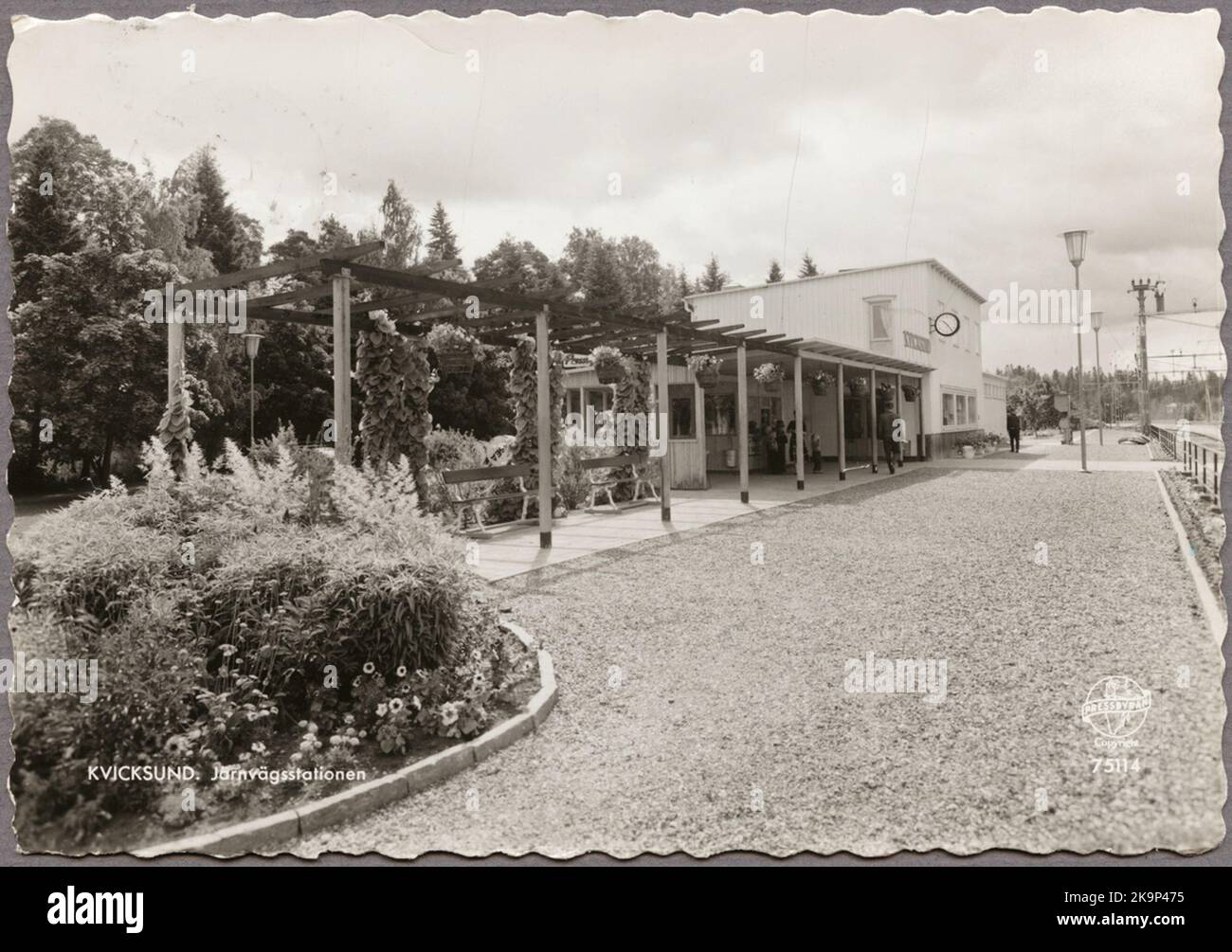The railway station in Kvicksund Stock Photo - Alamy