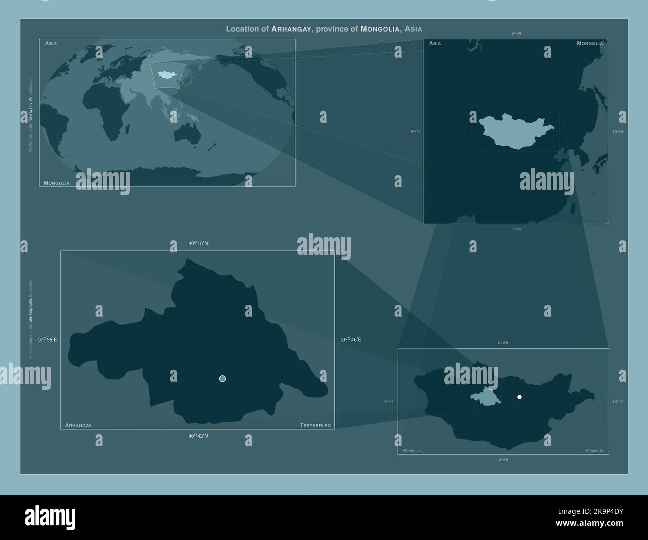 Arhangay, province of Mongolia. Diagram showing the location of the ...