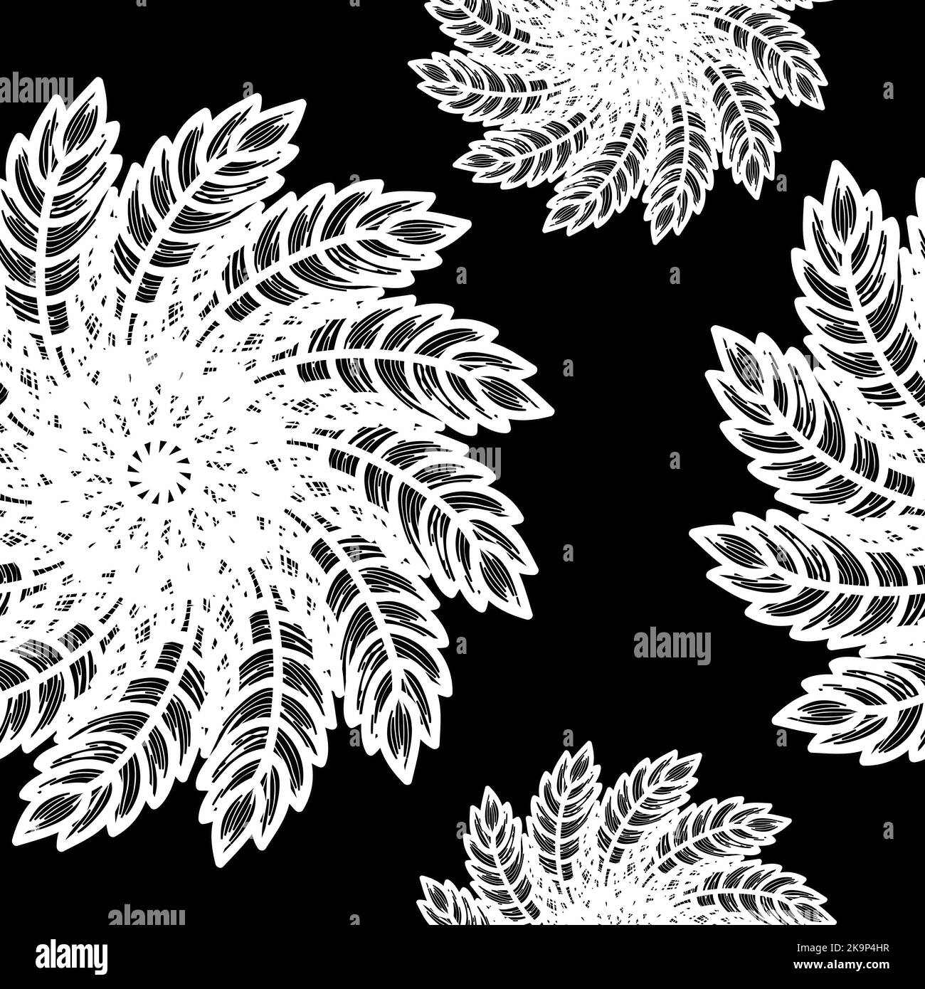 Vector decorative seamless pattern with herbal and floral motifs Stock ...