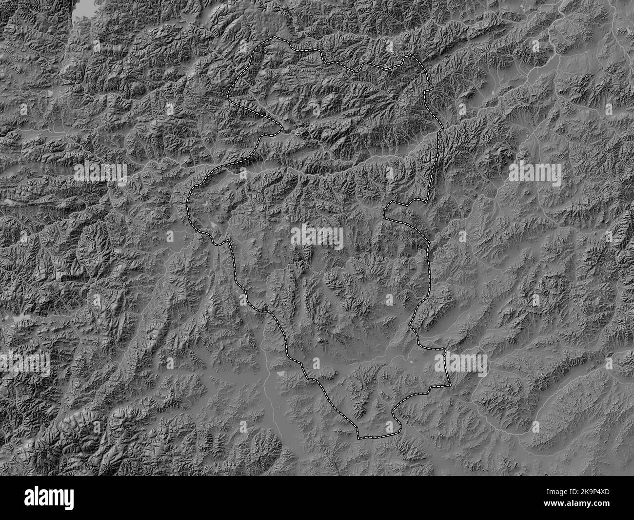 Bulgan, province of Mongolia. Bilevel elevation map with lakes and ...