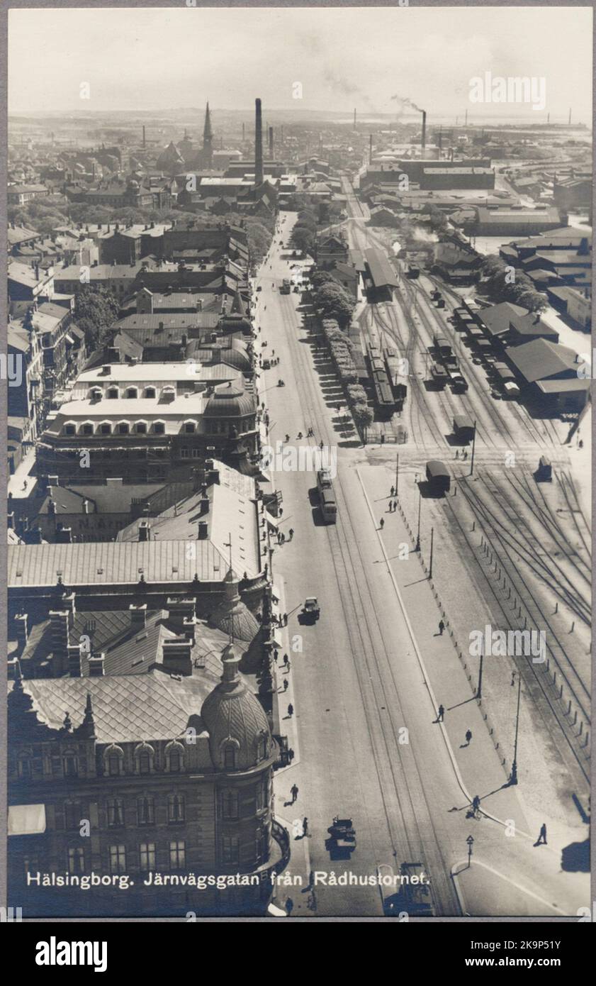 View of Helsingborg with the central station in the middle Stock Photo ...