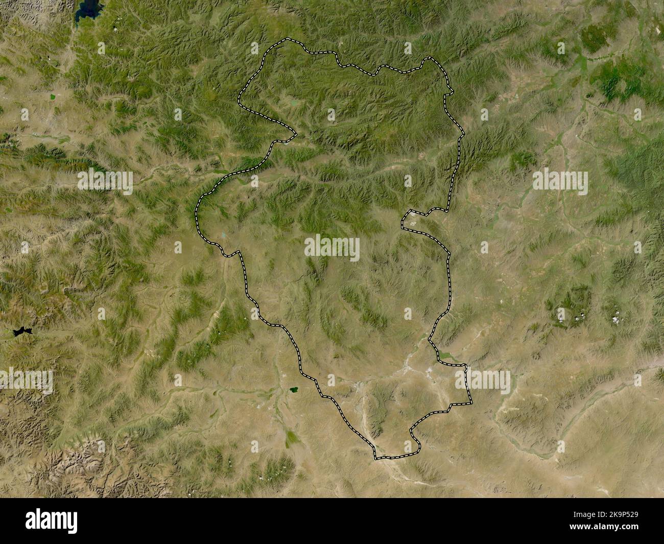Bulgan, province of Mongolia. Low resolution satellite map Stock Photo ...
