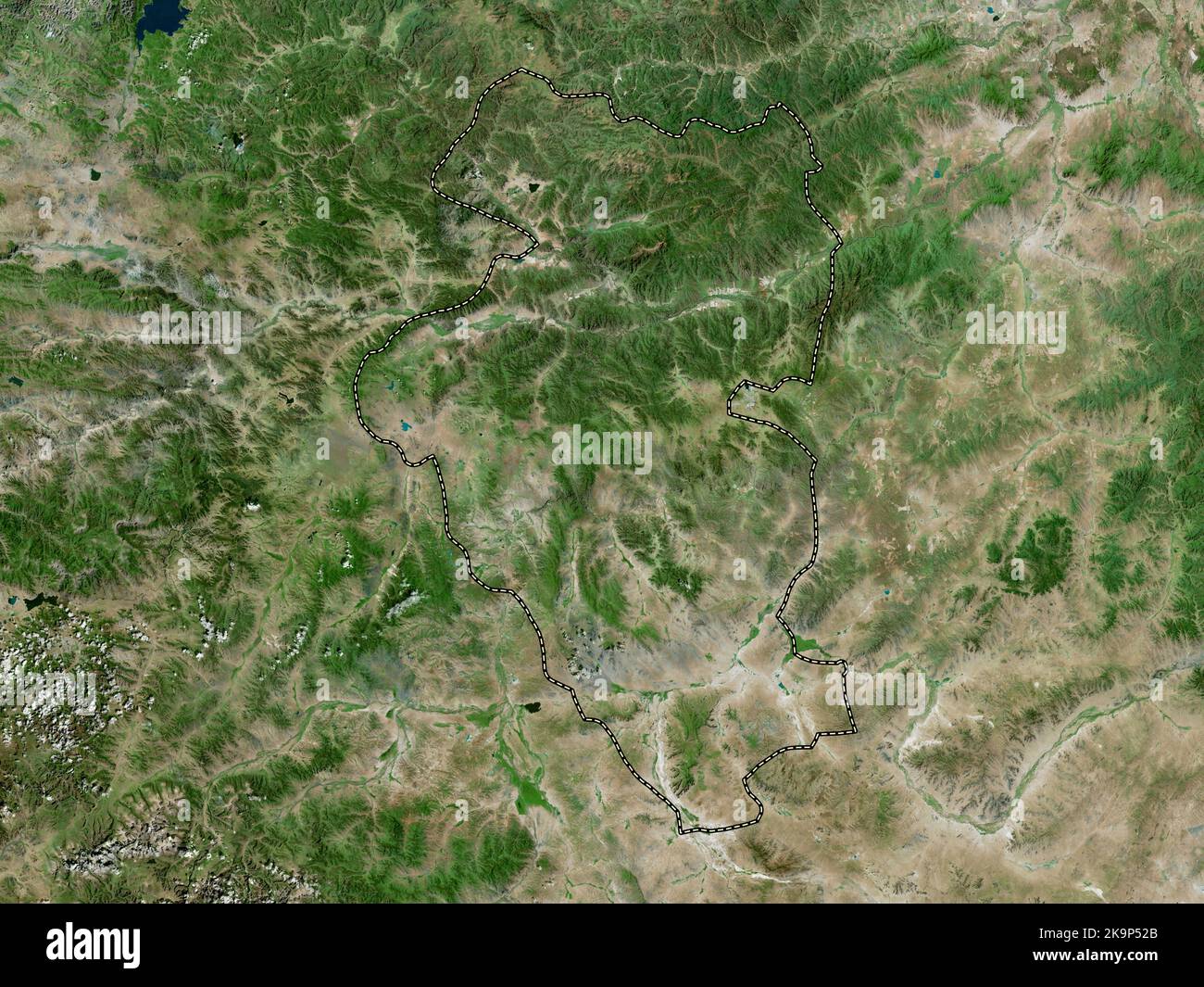 Bulgan, province of Mongolia. High resolution satellite map Stock Photo ...