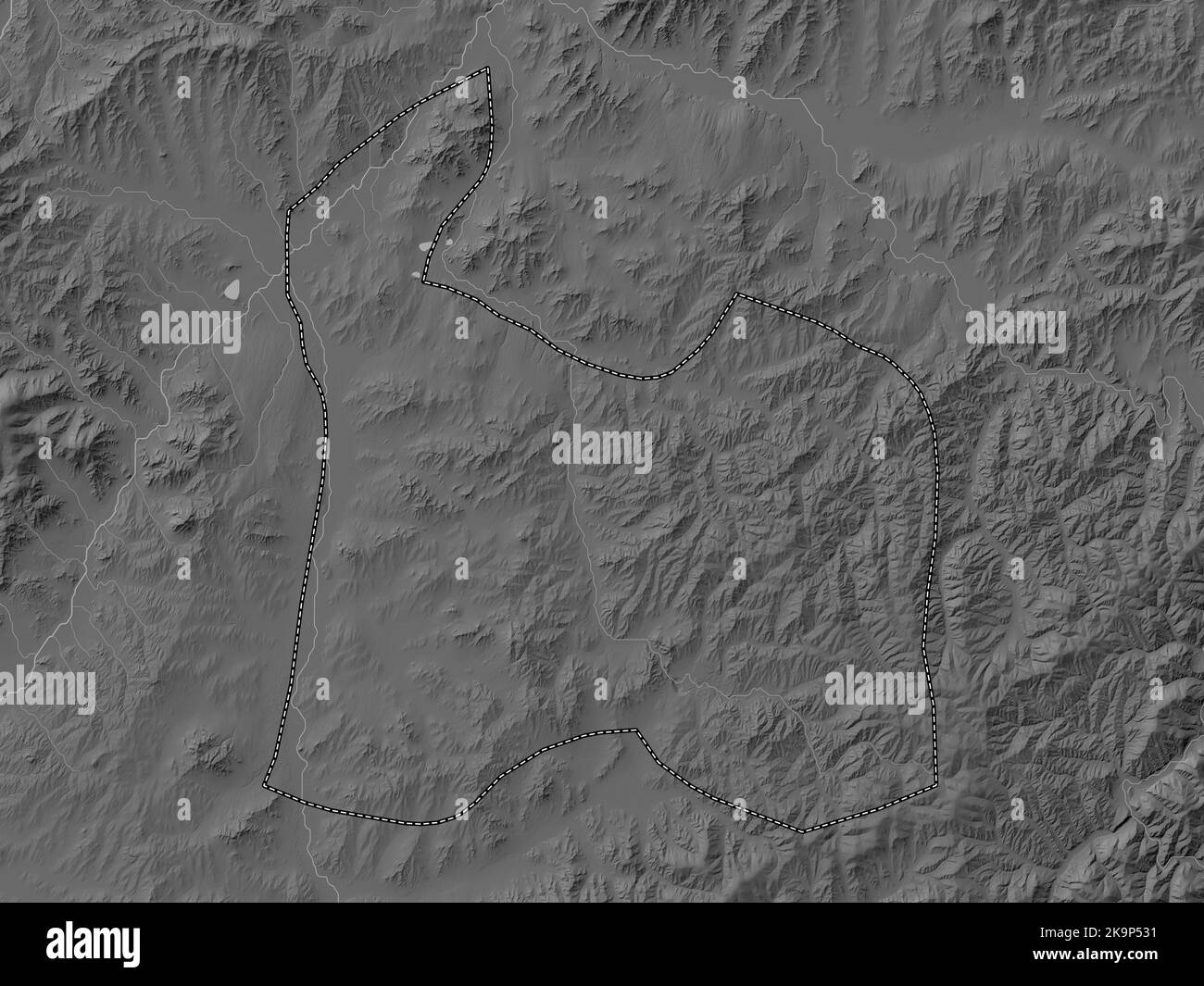 Darhan-Uul, municipality of Mongolia. Grayscale elevation map with ...