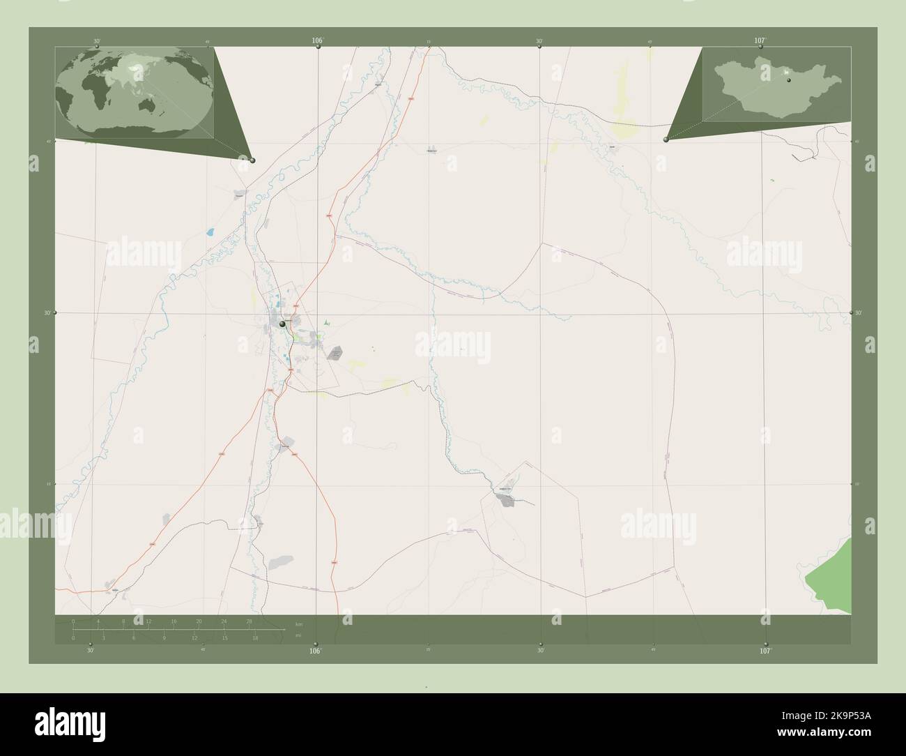 Darhan-Uul, municipality of Mongolia. Open Street Map. Locations of ...