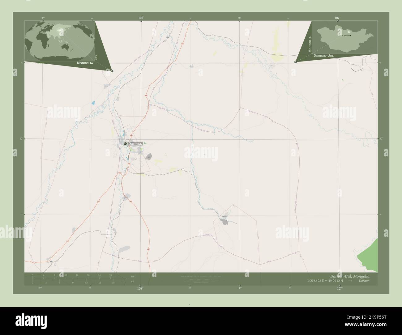 Darhan-Uul, municipality of Mongolia. Open Street Map. Locations and ...