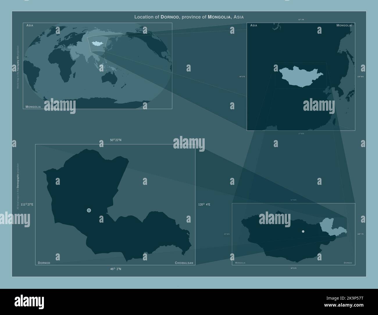 Dornod, province of Mongolia. Diagram showing the location of the ...