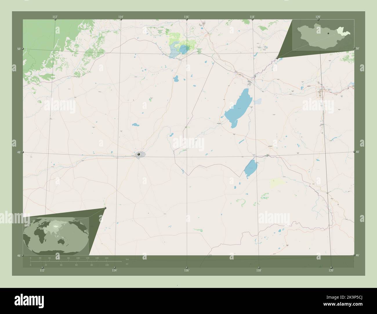 Dornod, province of Mongolia. Open Street Map. Corner auxiliary ...