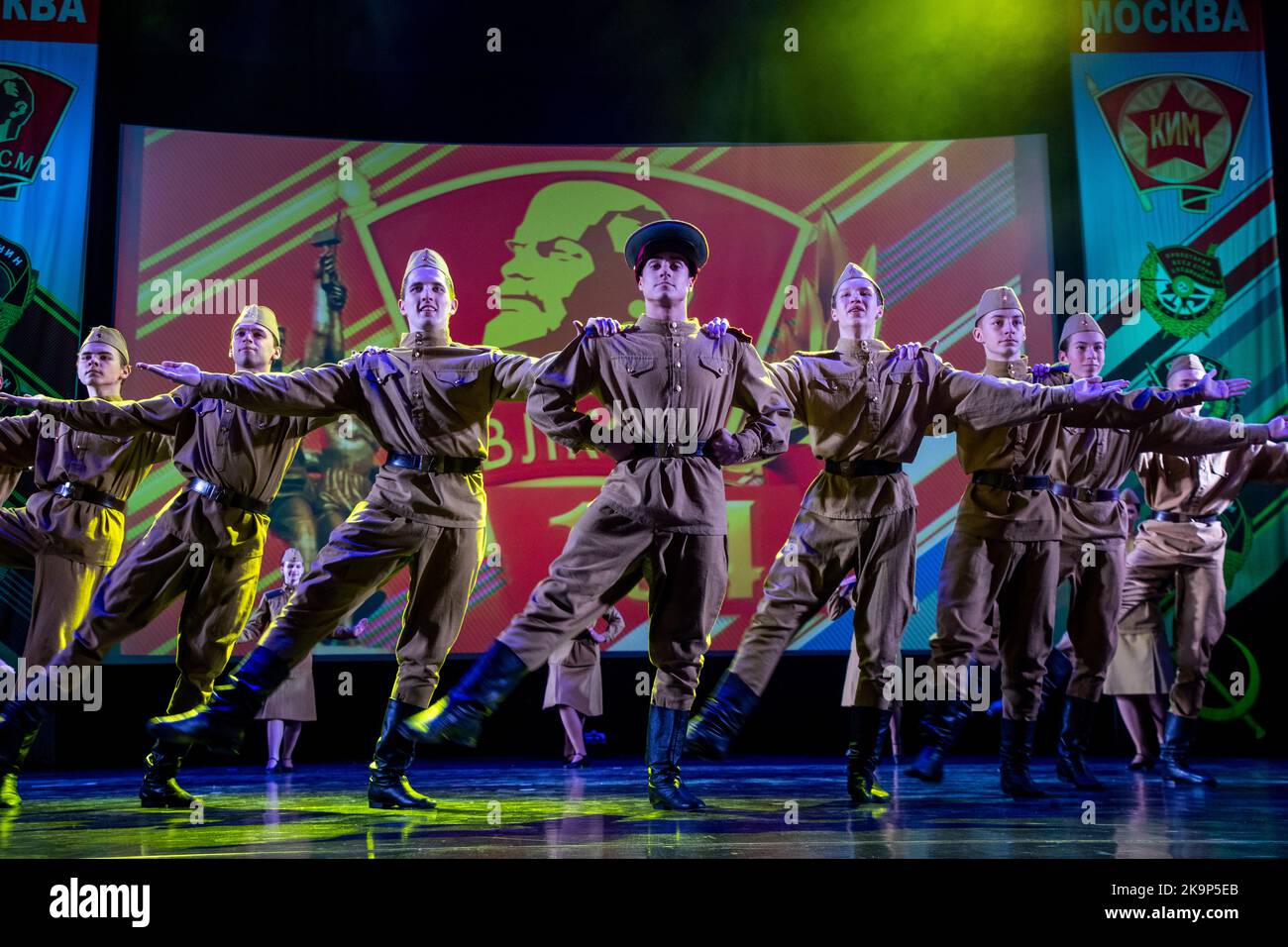 Moscow, Russia. 29th October, 2022. A choreographic ensemble perform on ...