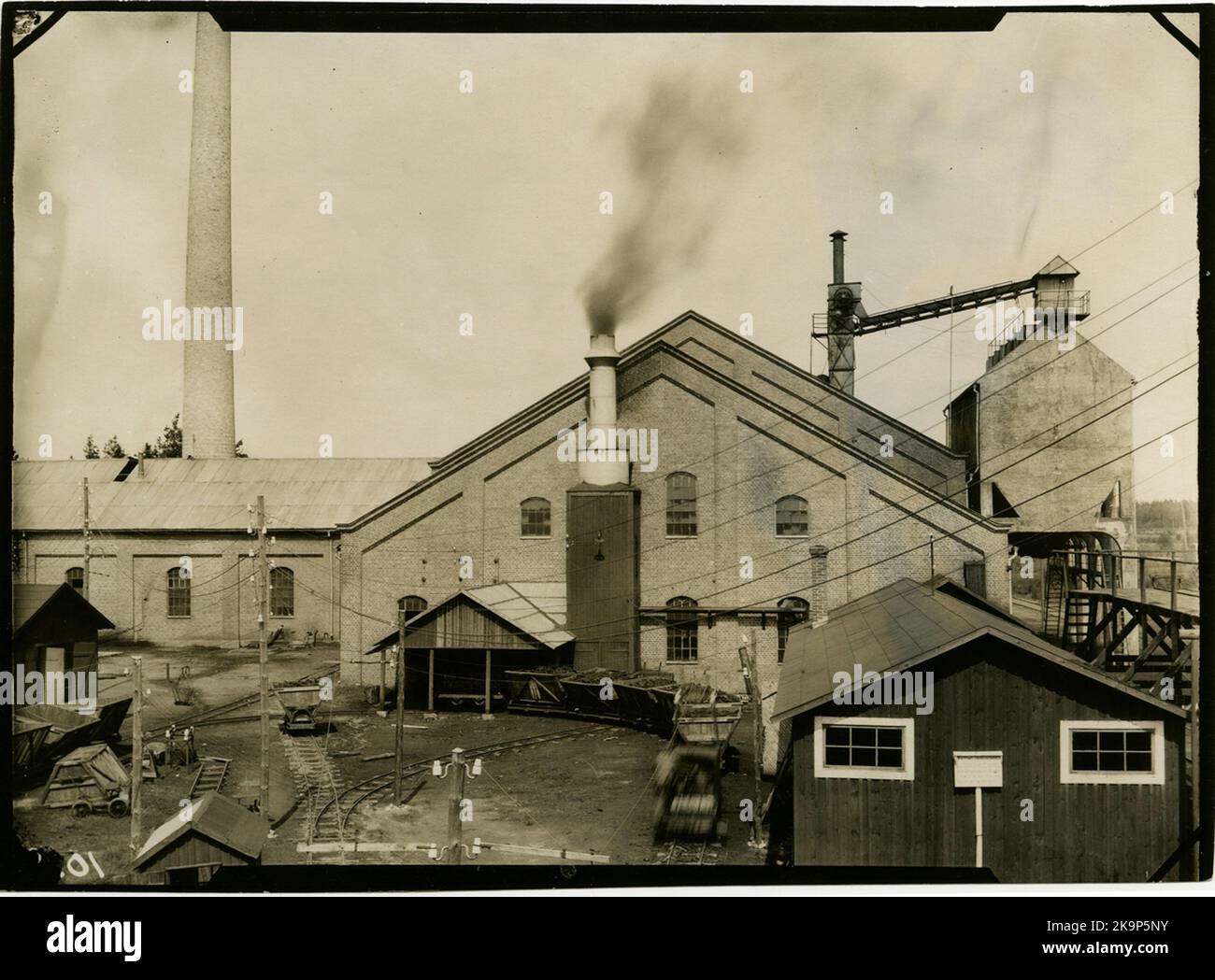 Peat powder factory in Vislanda seen from the loading bridge Stock ...
