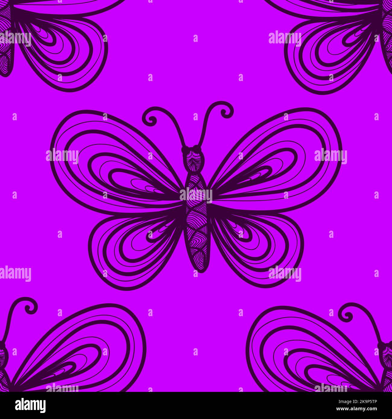Hand drawn butterflies Stock Vector Images - Alamy