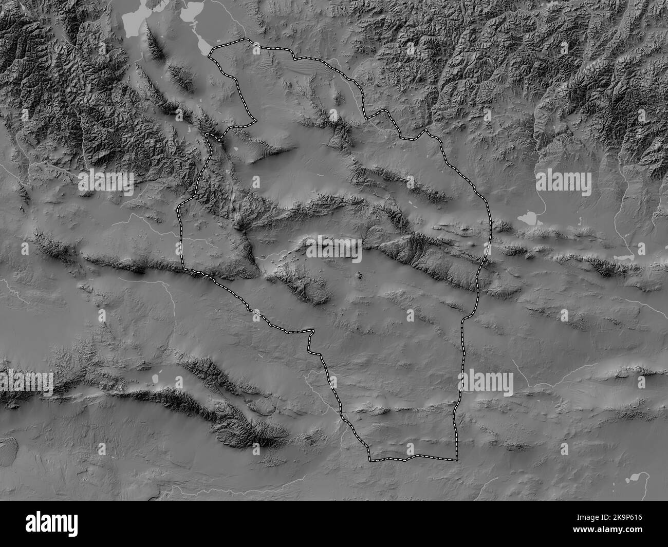 Govi-Altay, province of Mongolia. Bilevel elevation map with lakes and ...