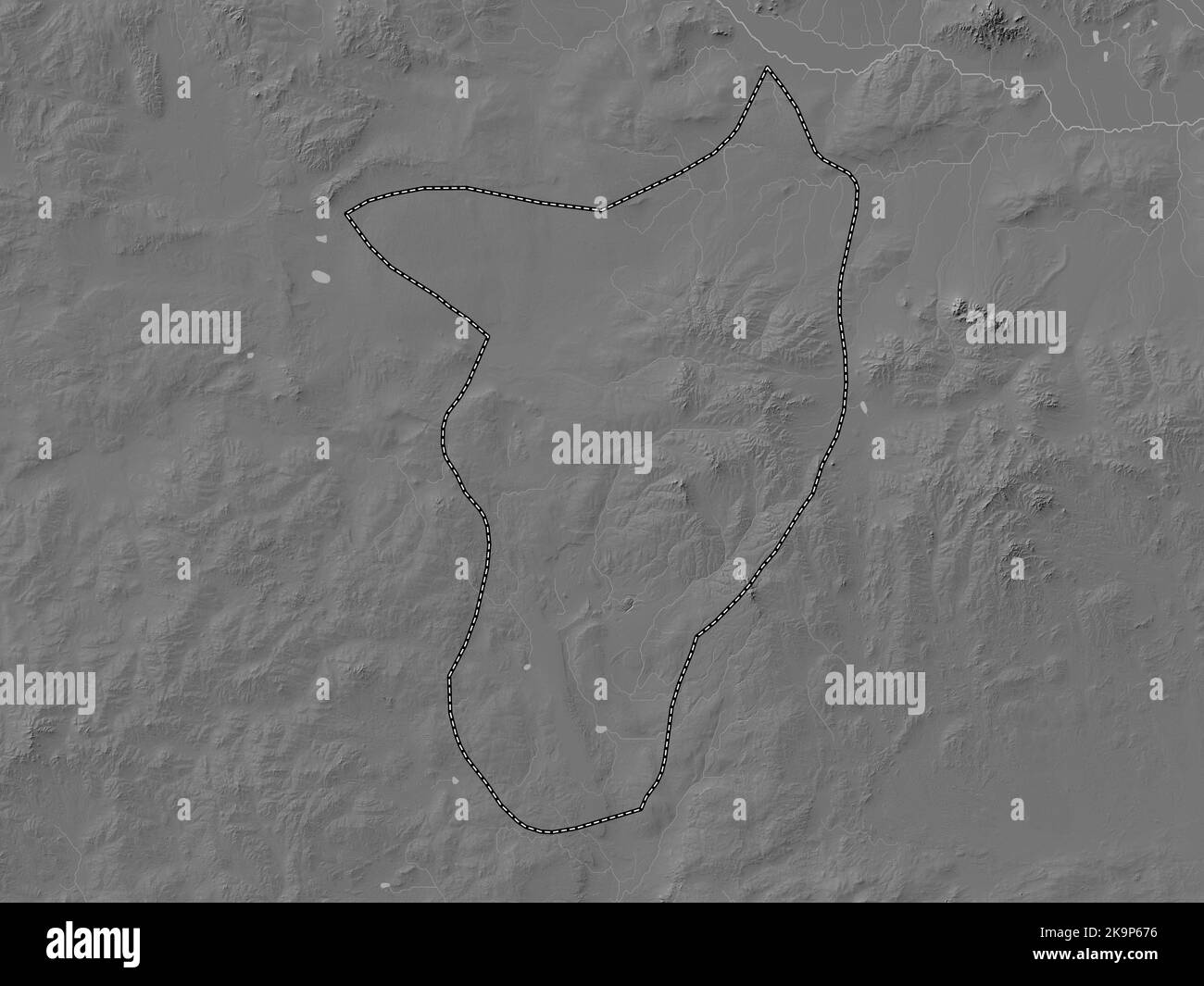 Govisumber, municipality of Mongolia. Bilevel elevation map with lakes ...