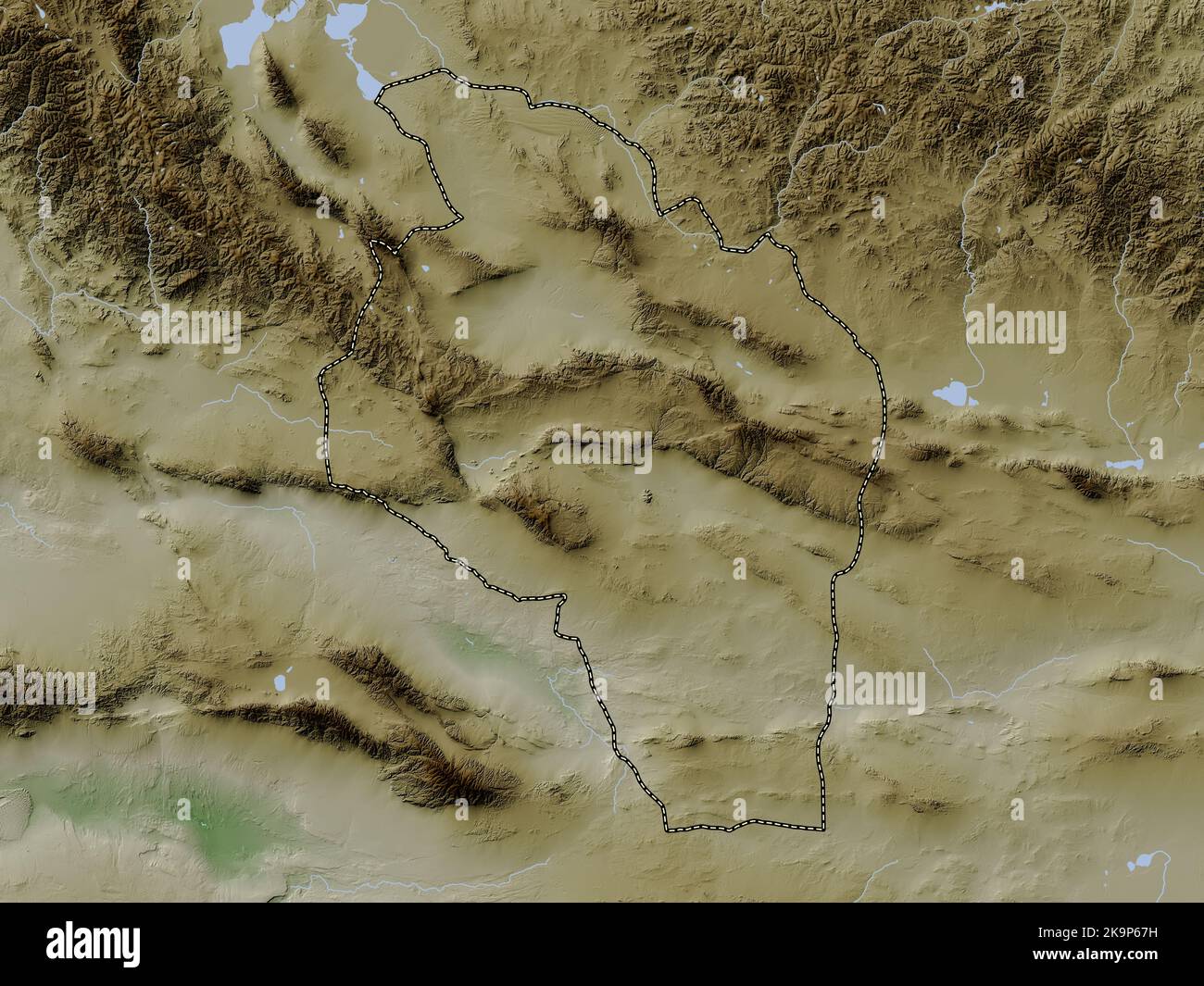 Govi-Altay, province of Mongolia. Elevation map colored in wiki style ...