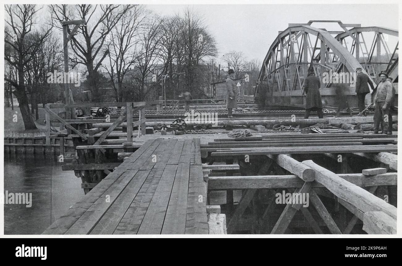 Bridge construction over Ätran Stock Photo - Alamy