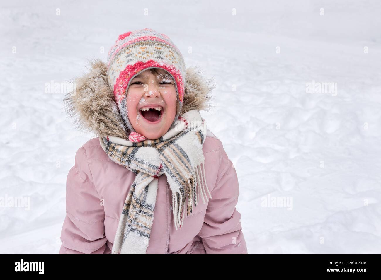 Winter portrait of a happy child outdoors in winter Stock Photo - Alamy