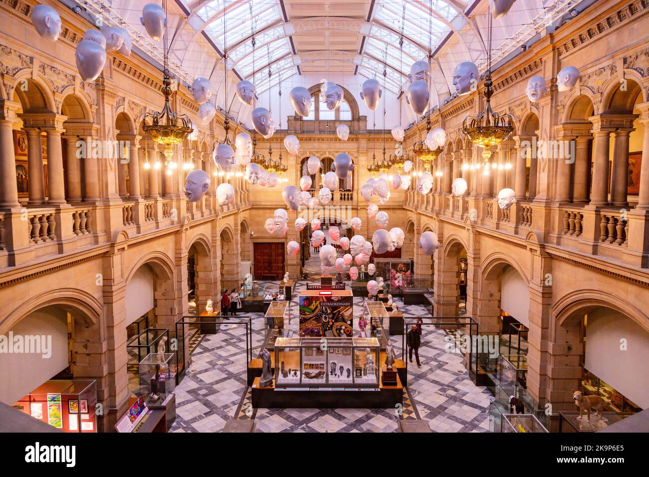 The Floating Heads By Sophie Cave at The Kelvingrove art gallery and ...