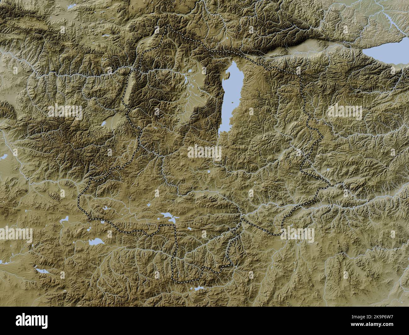 Hovsgol, province of Mongolia. Elevation map colored in wiki style with ...