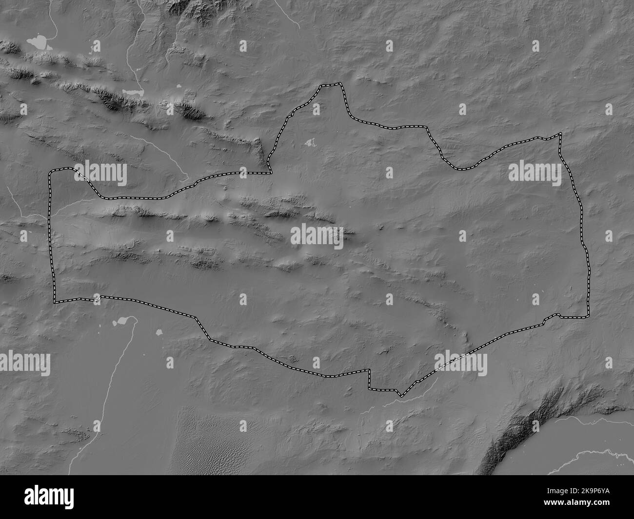 Omnogovi, province of Mongolia. Bilevel elevation map with lakes and ...