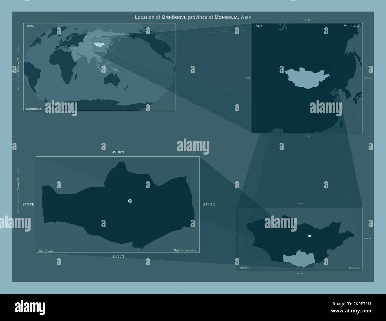 Omnogovi, province of Mongolia. Diagram showing the location of the ...